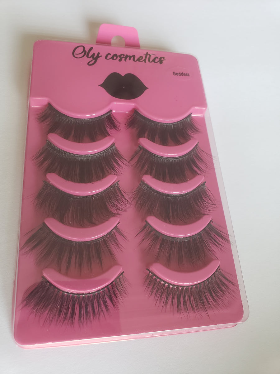Lashes (5 pairs). Volumizing cruelty free false eye lashes – Oly Cosmetics