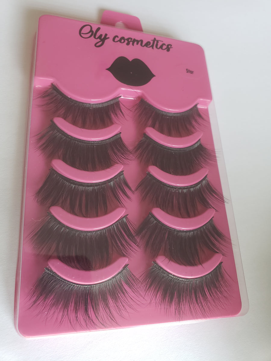 Lashes (5 pairs). Volumizing cruelty free false eye lashes – Oly Cosmetics