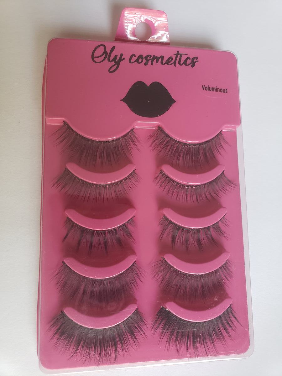 Lashes (5 pairs). Volumizing cruelty free false eye lashes – Oly Cosmetics